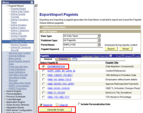 Migrating Navigation Collections and Pagelets | The PeopleSoft Tipster Blog